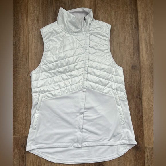 Nike | Jackets & Coats | Nike White Running Vest | Poshmark